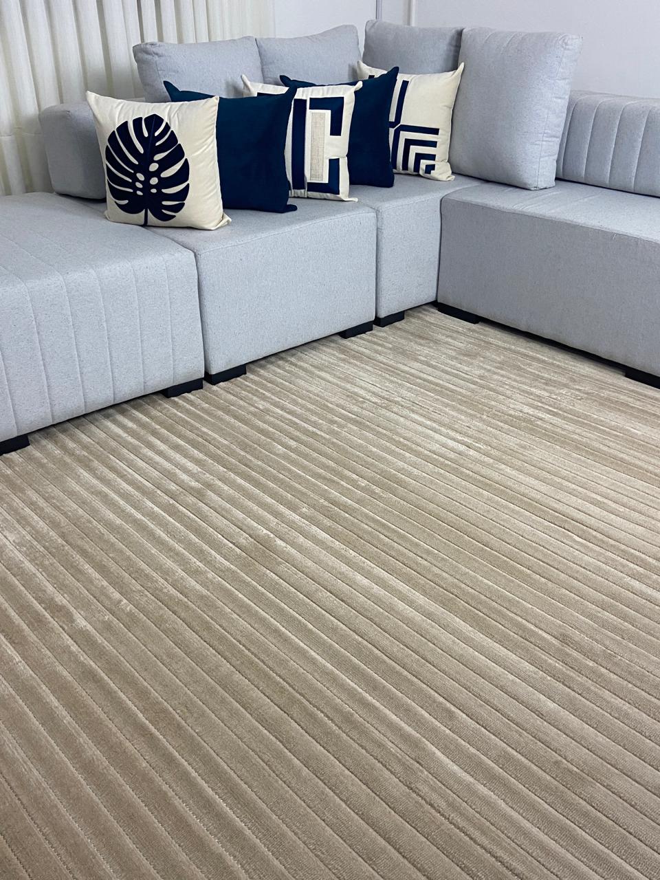 TAPETE BELMONT DES 3A CANELADO BEGE - Fatimalhas