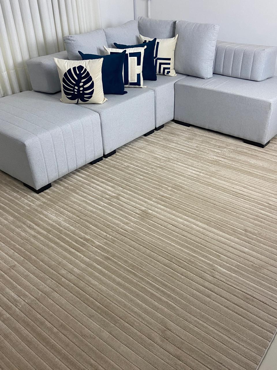 TAPETE BELMONT DES 3A CANELADO BEGE - Fatimalhas